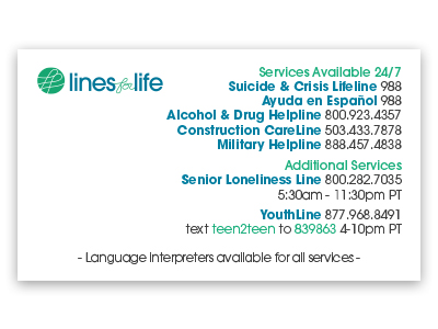 2025 Lines for Life All Lines Business Card 3.5x2 - Lines For Life